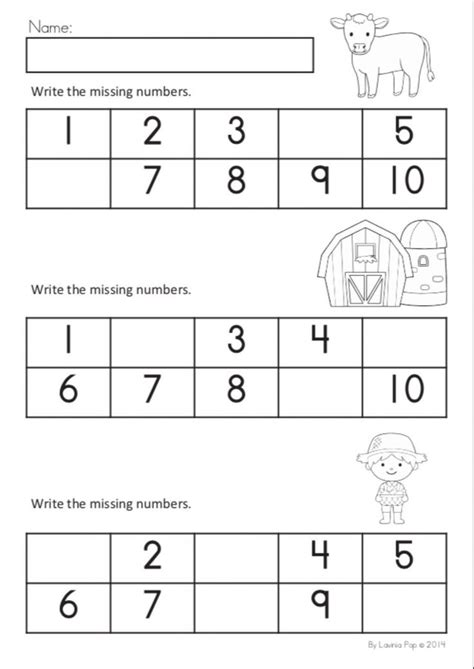 Missing Number Worksheets 1 10 Missing Numbers 1 10 Before And After