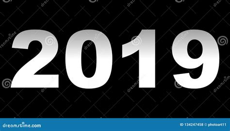 Year 2019 White Gradient Isolated Numbers Vector Stock Vector