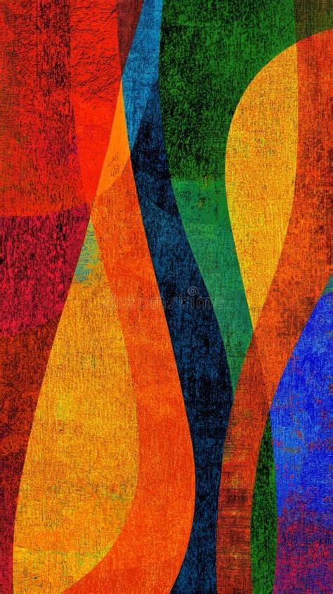 Colorful Abstract Background Displaying Vibrant And Dynamic Wavy Shapes With A Grunge Texture