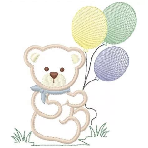 Matriz De Bordado Urso Com BalÕes Elo7 Produtos Especiais