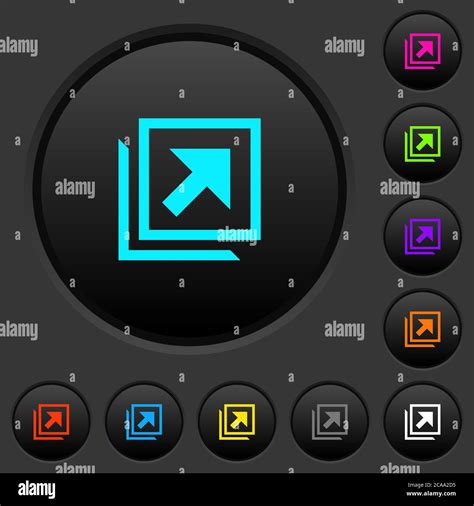 Open In New Window Dark Push Buttons With Vivid Color Icons On Dark