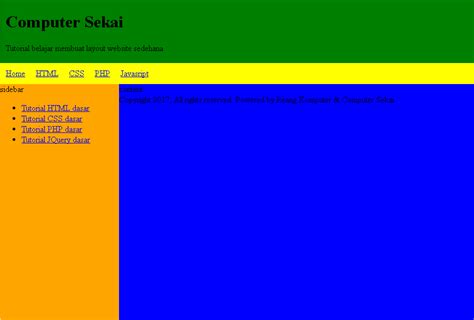 Cara Membuat Layout Sederhana Computer Sekai