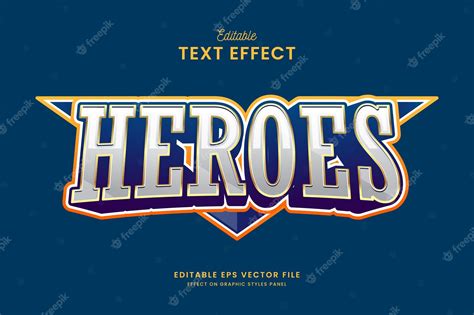 Premium Vector Decorative Editable Heroes Text Effect Vector Design