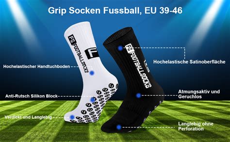 Gohanny Fußballsocken 3 Paar Rutschfeste Fußball Socken Unisex Fussball Socken Mit Grip Für