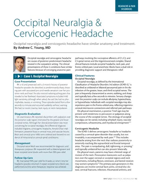 Occipital Neuralgia And Cervicogenic Headache Docslib