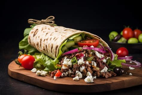 Greek Goddess Gyro Burrito Premium Ai Generated Image