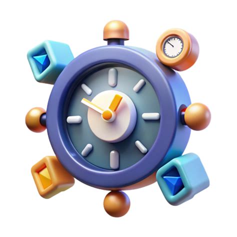 3d Clock Design Time Management Colorful Shapes Alarm Clock 56088974 Png