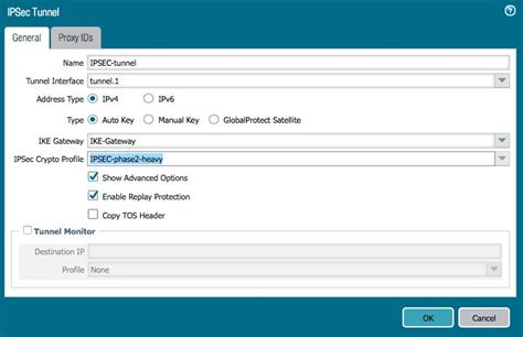 Ipsec Tunnel General Tab