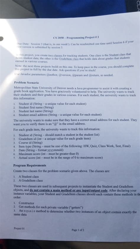 solved cs 2050 programming project 1 due date session 3