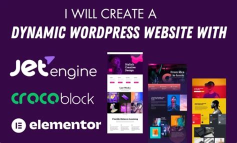 create a dynamic wordpress website with crocoblock jet engine elementor