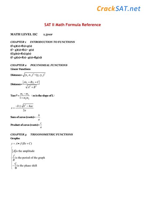 Sat Ii Math Formula Reference Scholarfriends Scholarfriends