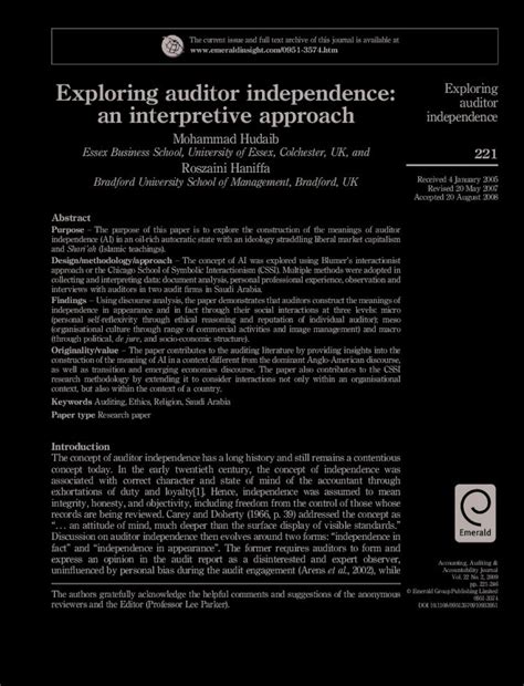Pdf Exploring Auditor Independence Dokumen Tips