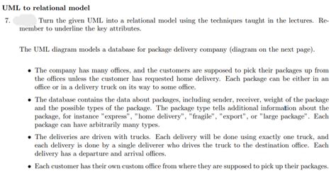 Solved Ml To Relational Model Turn The Given Uml Into A