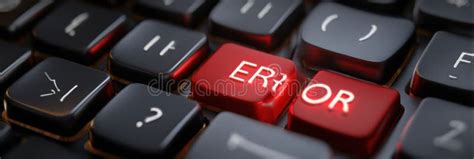 Highlighted Error Keys On A Black Keyboard Emphasize The Need For Error