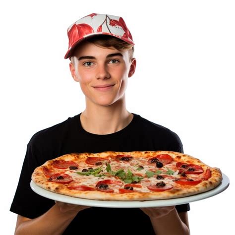 Premium Photo Pizza Boy Food Delivery Man Meal Happy Eat Young