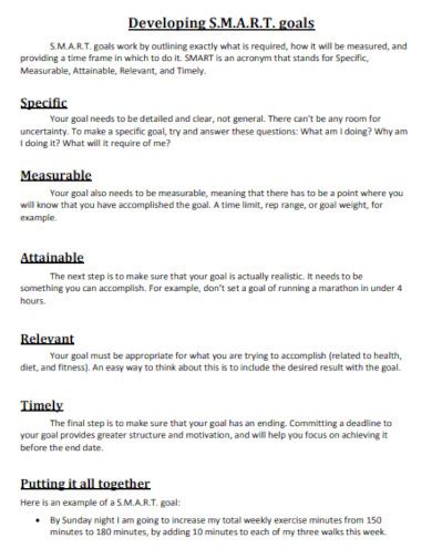 Smart Goals Examples To Download