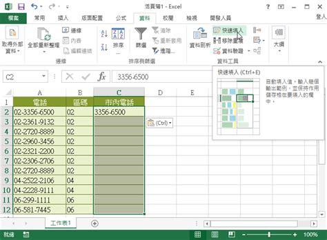 Excel 快速填入功能，根據輸入內容自動分割資料 G T Wang