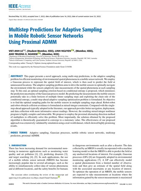 pdf multi step predictions for adaptive sampling in mobile robotic