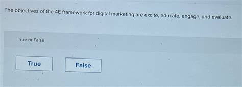 Solved The Objectives Of The 4e ﻿framework For Digital