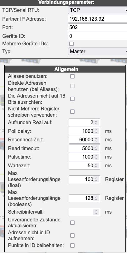 Modbus Varta Pulse Neo Register ILLEGAL DATA ADDRESS