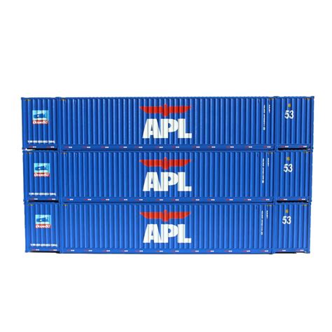 Jacksonville Terminal Ho 53 Ocean Container Apl Early Scheme 3 Pack Spring Creek Model Trains