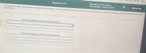 Solved Question 2 Of 5This Test 5 Point S PossibleThis Chegg