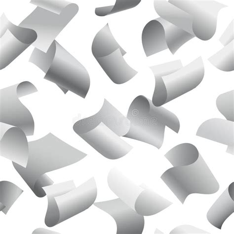 Flying Paper Sheets Seamless Pattern Stock Vector Illustration Of