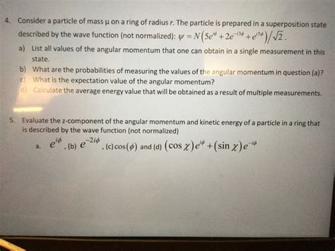 solved consider a particle of mass p on a ring of radius r