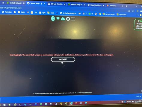 Failing To Activate Bot · Issue 105 · Kercre123wire Pod · Github