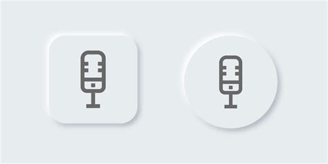 Microphone Line Icon In Neomorphic Design Style Voice Signs Vector Illustration 39202501