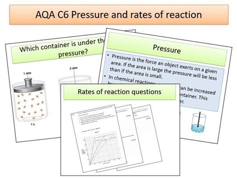 Aqa C6 Pressure And Rates Of Reaction Triple And Trilogy Teaching