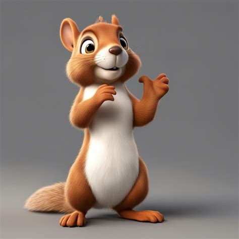 Premium Photo A 3d Squirrel Cute Cartoon Character