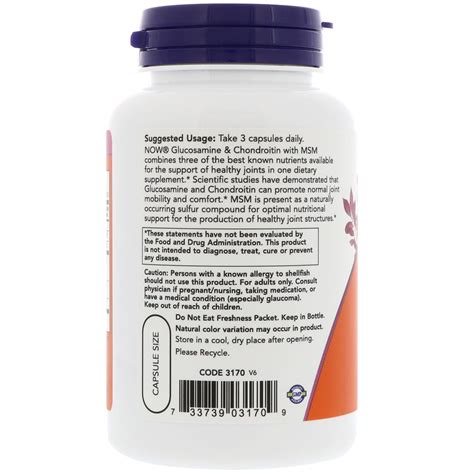 Now Foods, Glucosamine & Chondroitin with MSM, 90 Capsules - iHerb