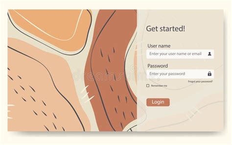 Login Screen Form And User Interface Template Online Registration And Sign Up Vector Concept