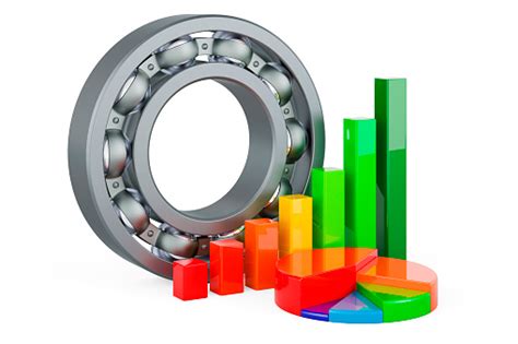 성장 막대 그래프 및 파이 차트 3d 렌더링이 있는 볼 베어링 3차원 형태에 대한 스톡 사진 및 기타 이미지 3차원 형태