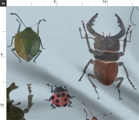 Beetle Blue Big Scale Fabric Spoonflower