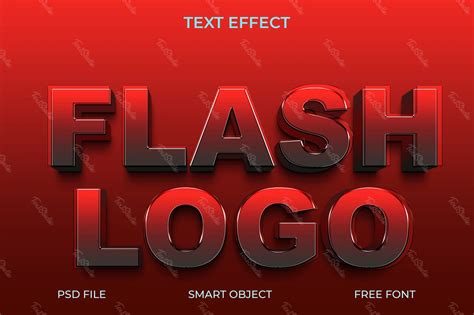 3d Metallic Flash Logo Text Effect Free Photoshop Psd File