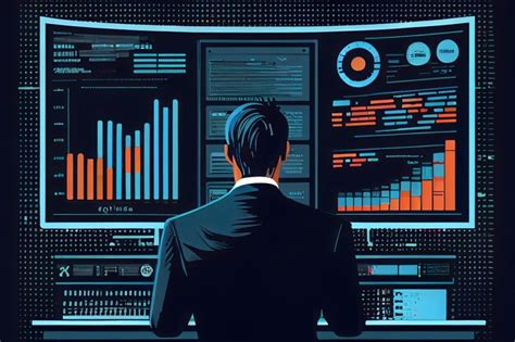 Premium Ai Image Analyst Working With Computer In Business Analytics