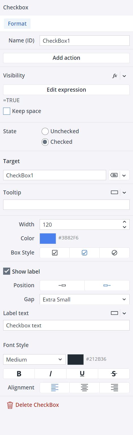 Canvas Native Checkbox