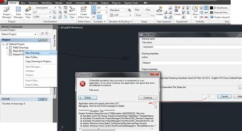 Help Unhandled Exception Errorplant3d Autodesk Community