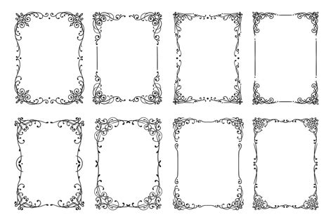 Vintage Rectangle Frames Borders Collection Clip Art Svg Eps Png