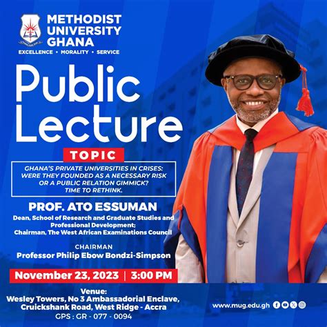 Public Lecture Methodist University Ghana