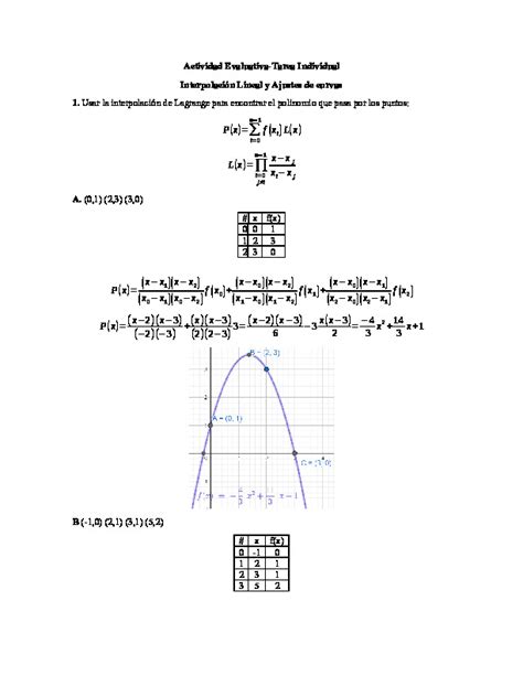 Interpolacion Polinomial Y Ajuste De Curvas Pdfcoffeecom