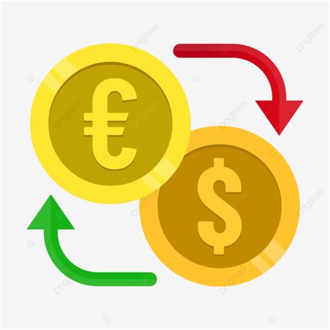 Gold Coins Eur Usd Currency Pairs With Ren Green Arrows Euro And Us Dollar Symbol Vector