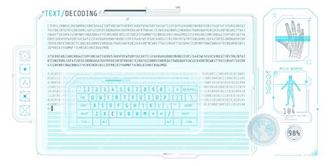 premium vector futuristic software interface design for typing and decoding text vector