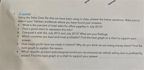 2 17 Points Using The Sales Data File That We Have