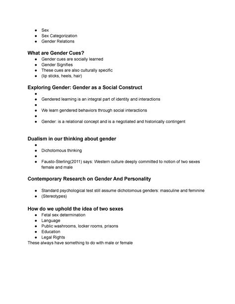 7 Thinking About Gender Week Sex Sex Categorization Gender Relations
