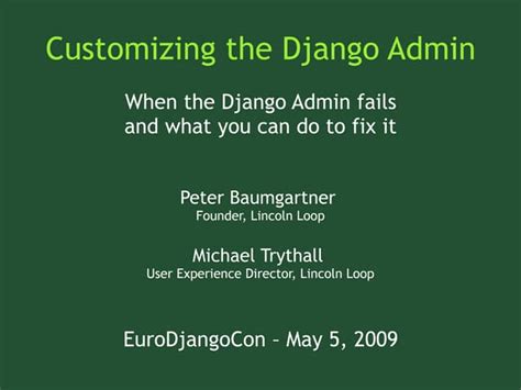 Customizing The Django Admin Pdf Web Design And Html Internet