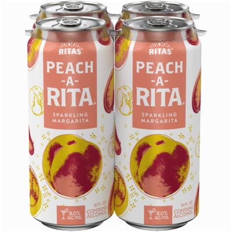 Ritas™ Peach A Rita® Sparkling Margarita 4 Cans 16 Fl Oz Harris Teeter