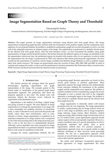 Pdf Image Segmentation Based On Graph Theory And Threshold